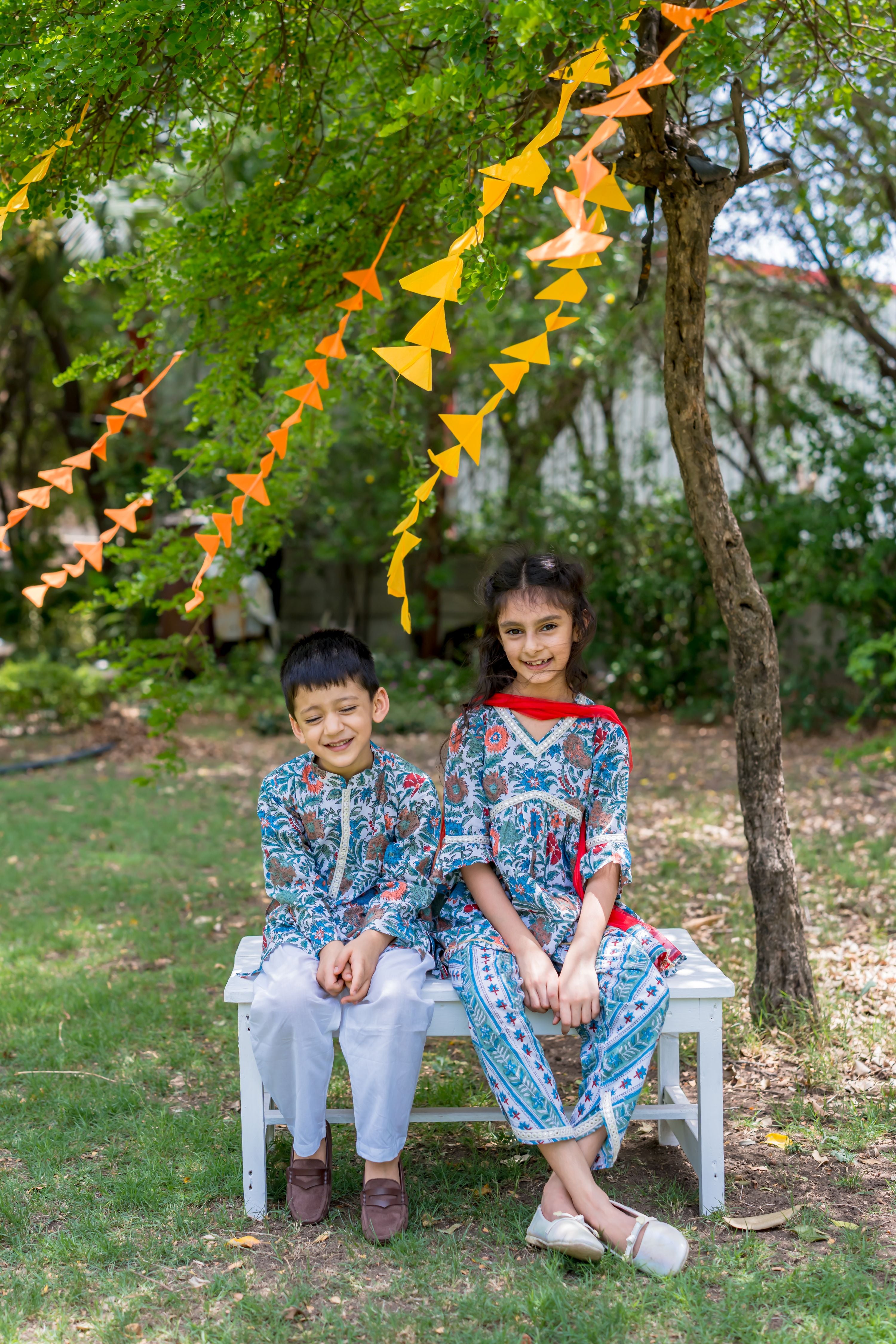 Happy Floral Sibling Wear – House of KAAJ